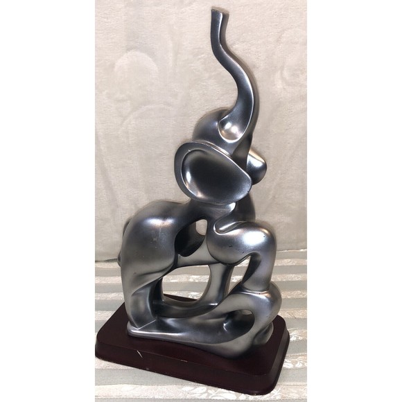 Unbranded | Art | Vintage Heavy Elephant Trunk Up Silver Tone Metal ...